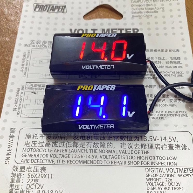 Jual Voltmeter Volt Meter Led Aki ACCU Motor Digital Waterproof Universal | Shopee Indonesia