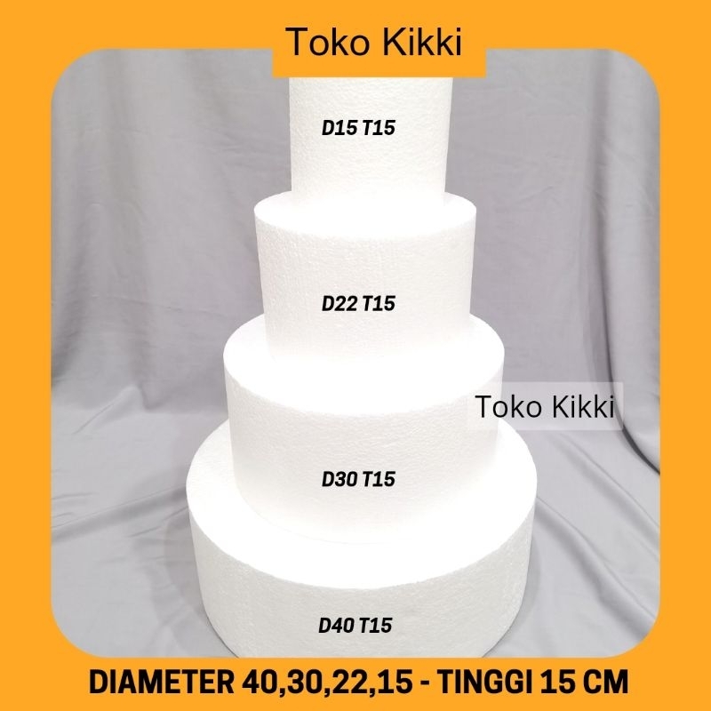 Jual Tabung T15 D10-30 cm Dummy Cake Styrofoam /gabus /sterofoam | Shopee Indonesia