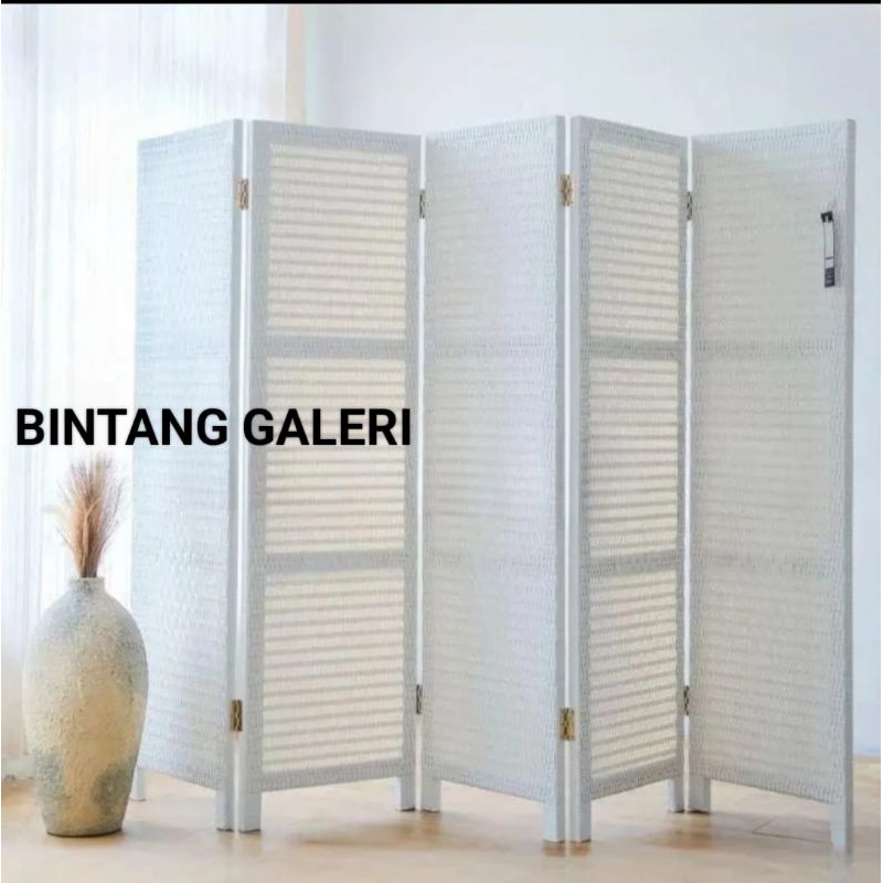 Jual Sketsel Ruangan Rotan Sintetis Pembatas Ruangan Minimalis Putih ...