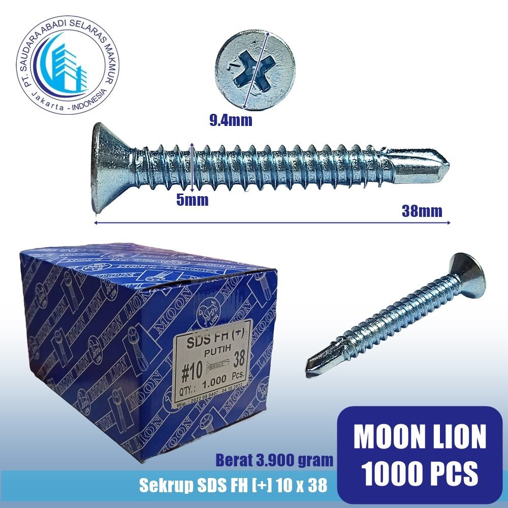 Jual Sekrup SDS FH 10x38 | Skrup SDS FH 10x38 | Sekrup SDS FH Moon Lion 10x11/2" | Shopee Indonesia