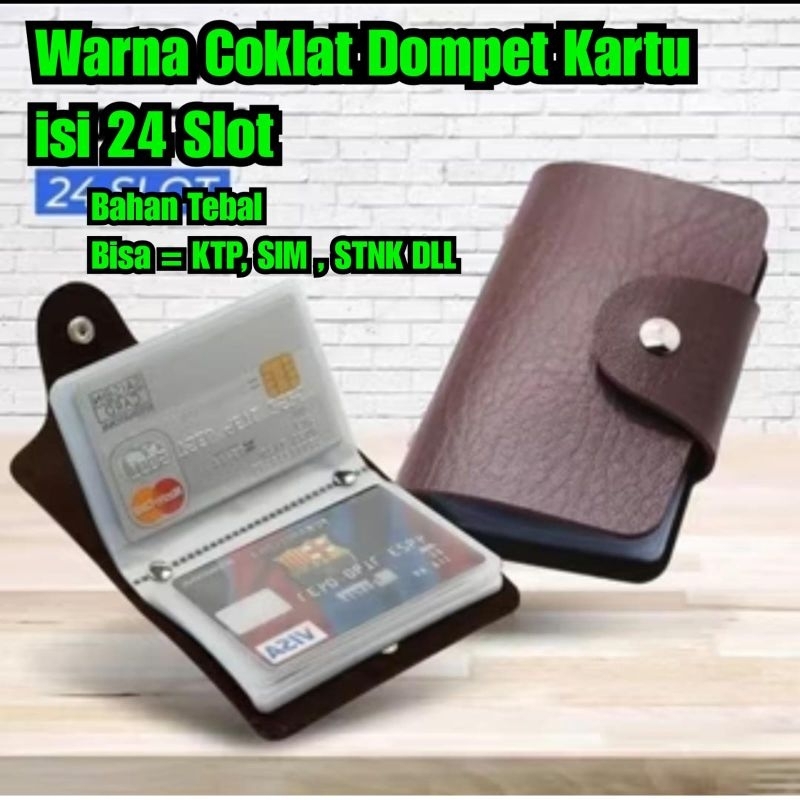 Jual Warna Coklat Dompet Kartu isi 24 pcs dompet kartu etoll ktp atm ...