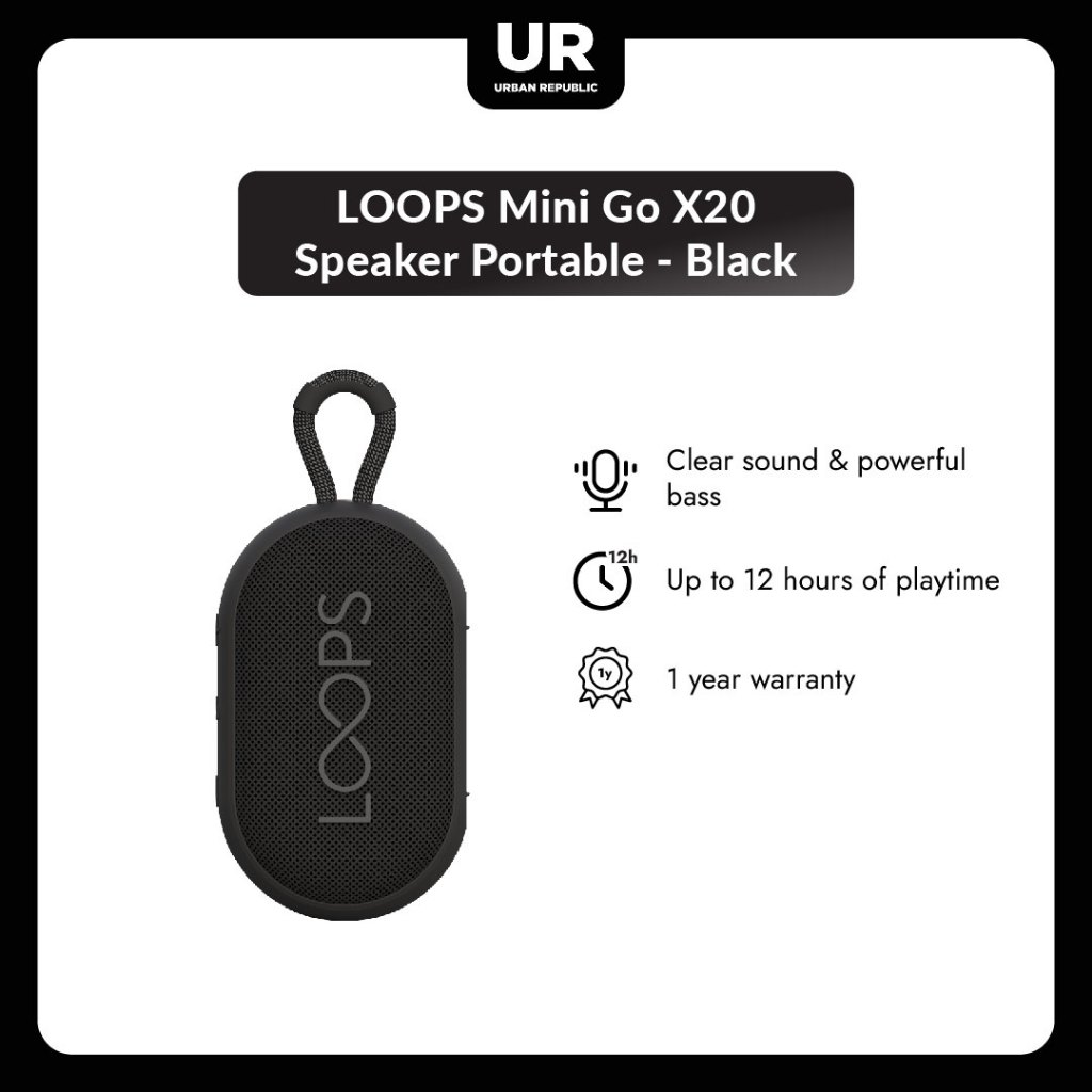 Jual LOOPS Mini Go X20 Speaker Portable - Black | Shopee Indonesia