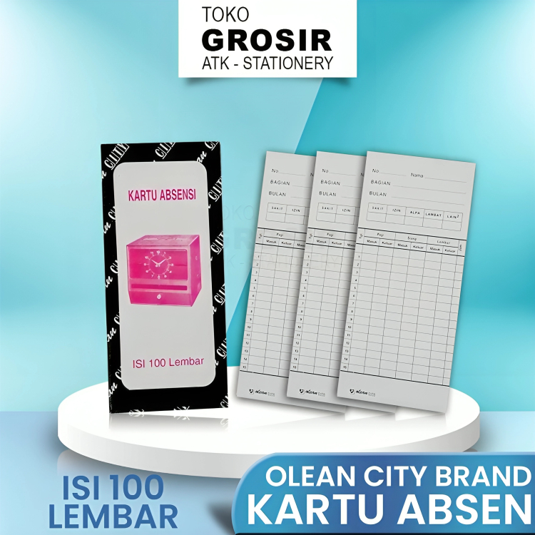 Jual Kartu Absensi Absen Manual Ceklok 1 pack isi 10 lembar - HITAM ...