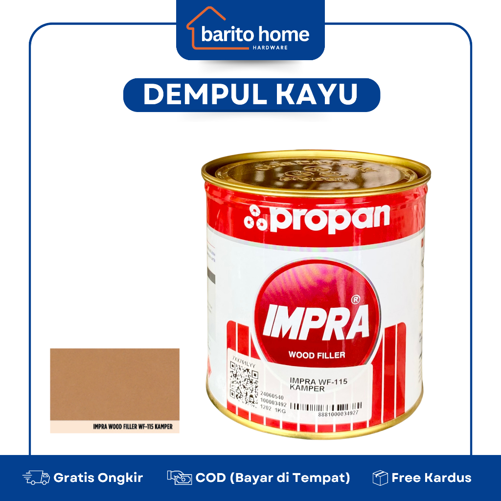 Jual PROPAN Impra Wood Filler WF-115 Warna Kamper 1 Kg / Dempul Pengisi ...