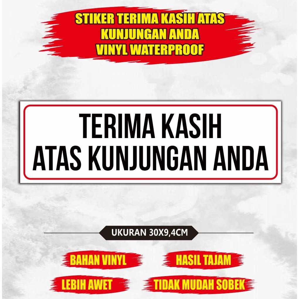 Jual Stiker vinyl terima kasih atas kunjungan anda | Shopee Indonesia