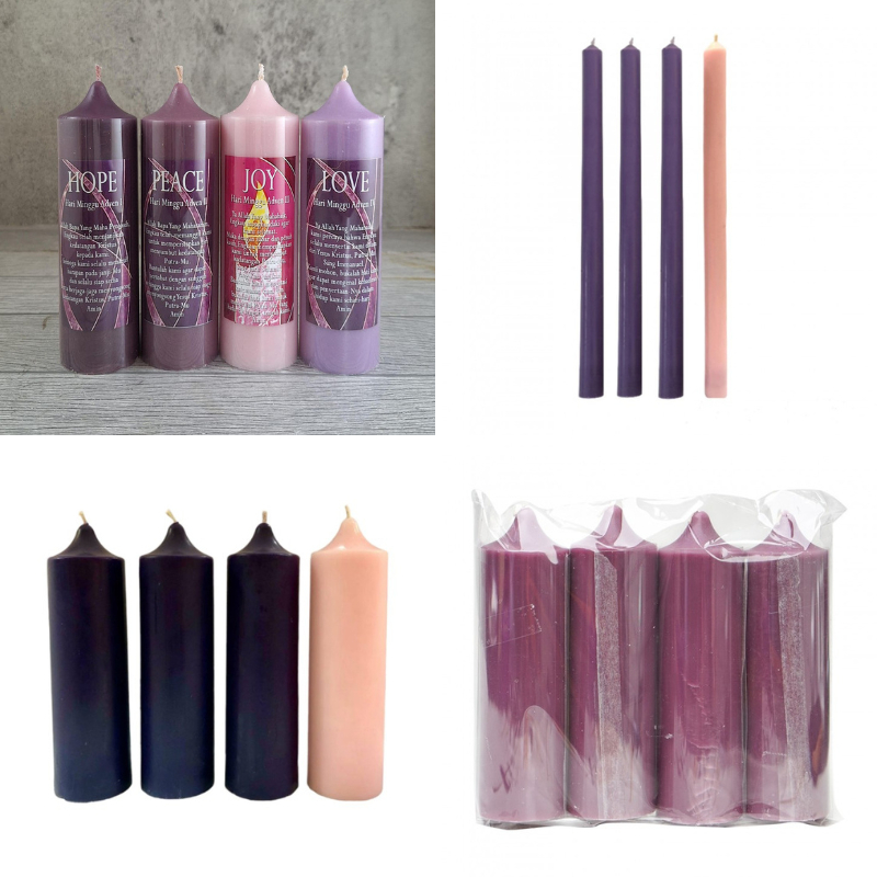 Jual Lilin Advent Isi 4 / Lilin Ungu Natal Paska Prapaskah Candle ...