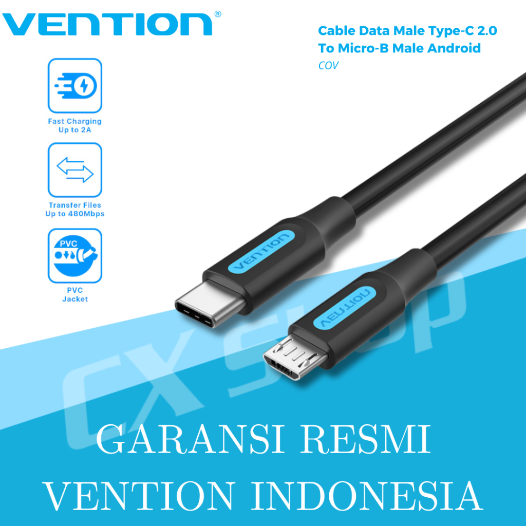 Jual Vention Kabel USB Type C To Micro B Data Male to Male Android ...