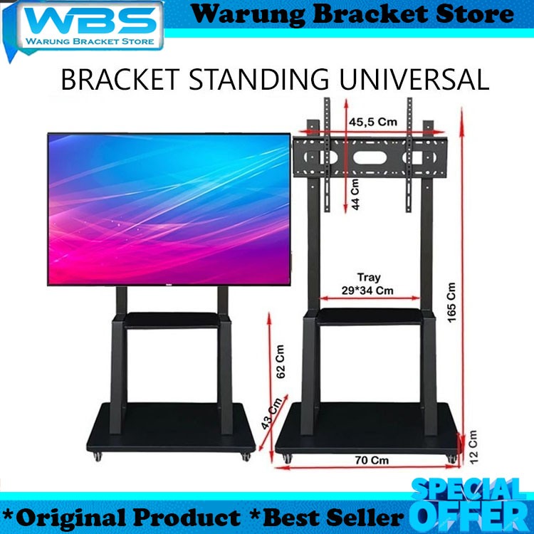 Jual Bracket TV Stand/Bracket standing tv 32 43 50 55 60 65 75 inch ...