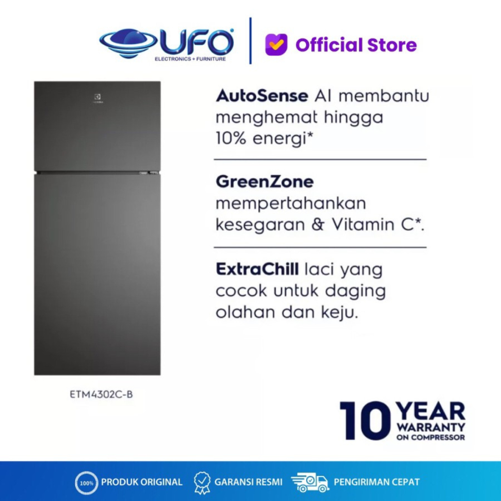 Jual ELECTROLUX ETM4302C-B / ETM 4302C-B / ETM 4302 C-B Kulkas 2 Pintu ...