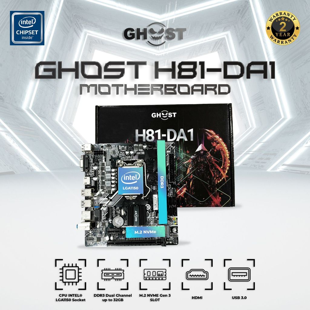 Jual MOTHERBOARD GHOST H81-DA1 LGA 1150 NVME | Shopee Indonesia