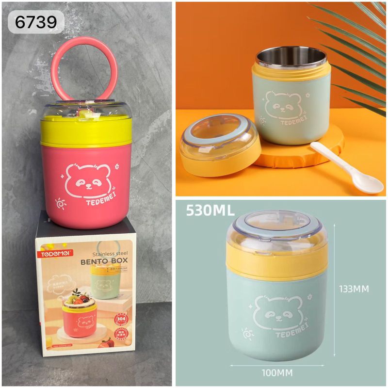 Jual TEDEMEI Stainless Stell Mangkok SOP SUS 304 Anti Tumpah Bento Box ...