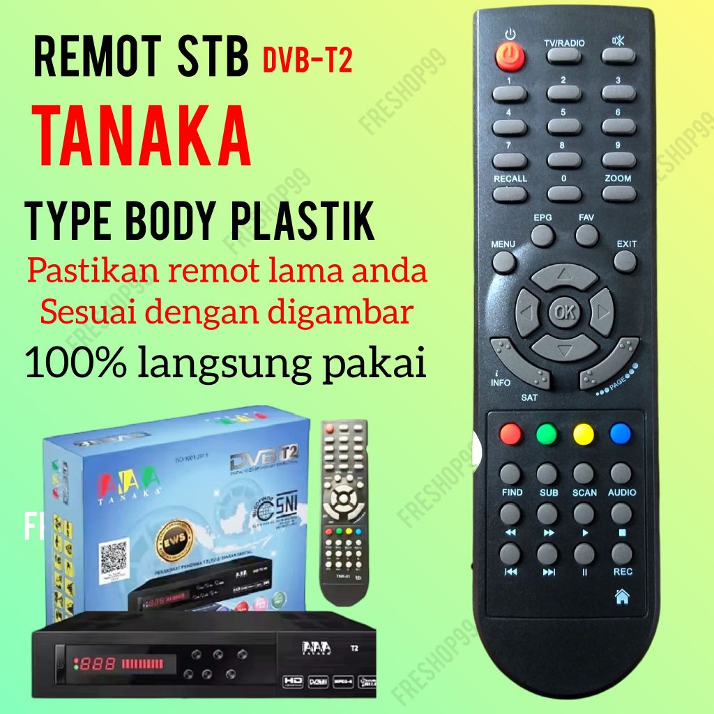 Jual Remote stb tanaka body plastik remot set top box dvbt2 langsung ...