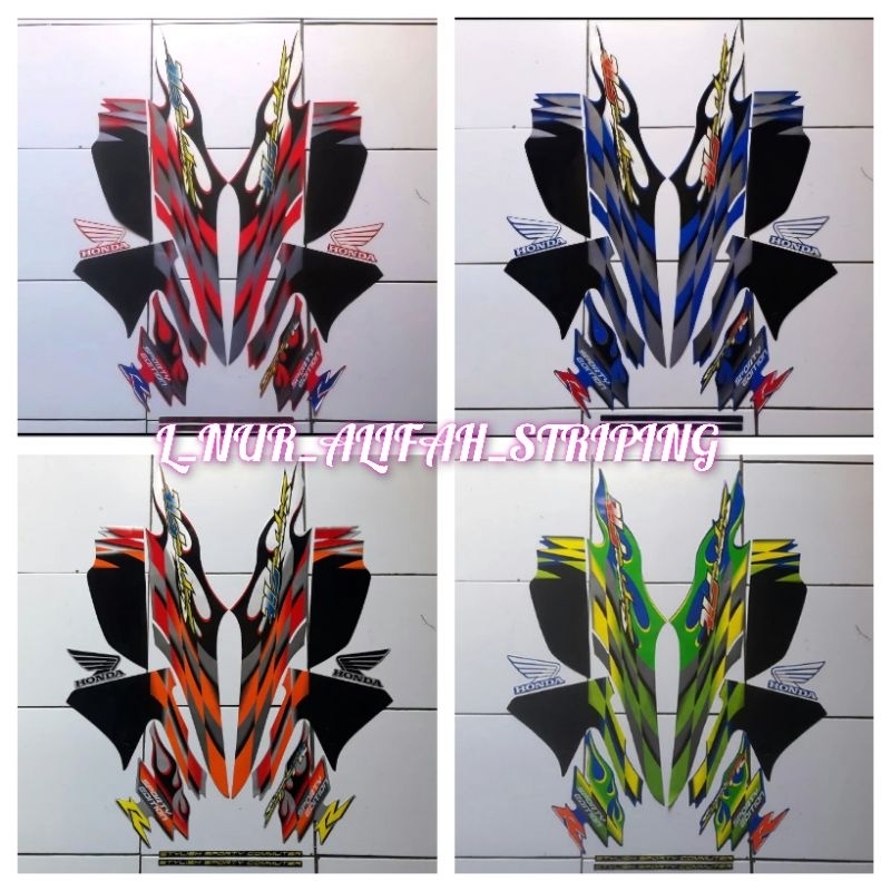 Jual STIKER STRIPING LIS LES POLET BODY MOTOR HONDA SUPRA FIT CW/R 2006 ...