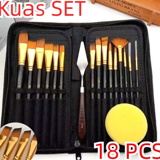 Jual Promo Ngetrend Nilon Art Brush Set Kuas Lukis BRS12 SET Kuas Alat ...