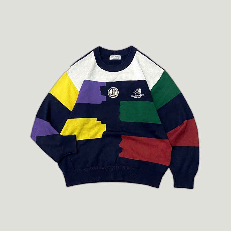 Jual BOBY BROWN Sportswear Colorblock Knit Sweater | Knitwear Full ...