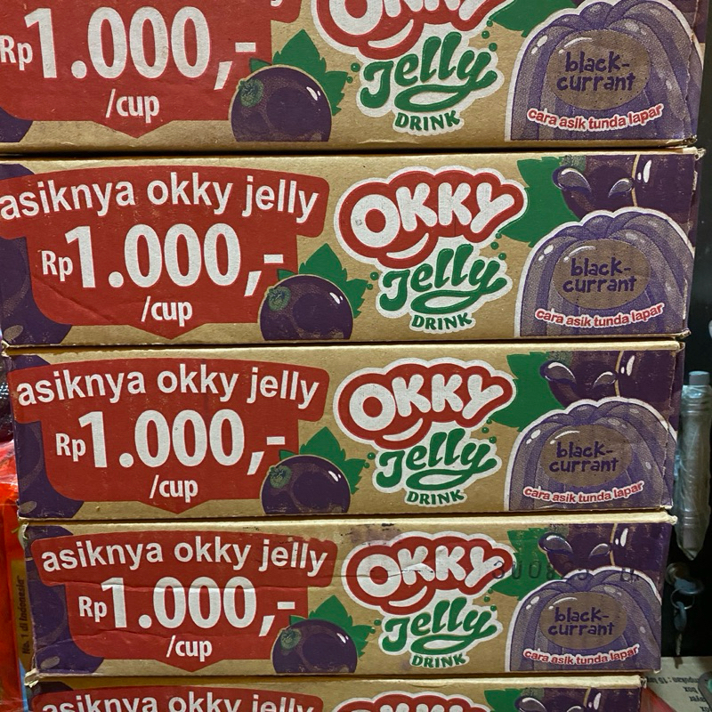 Jual Okky Jelly Drink Rasa Blackcurrent 1 dus isi 24 Pcs | Shopee Indonesia