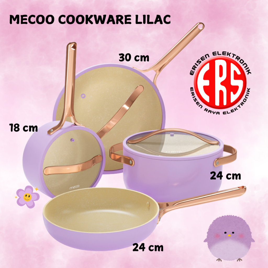 Jual Mecoo Most Aesthetic Premium Non-Stick Cooare 7 Pcs Lilac | Shopee ...