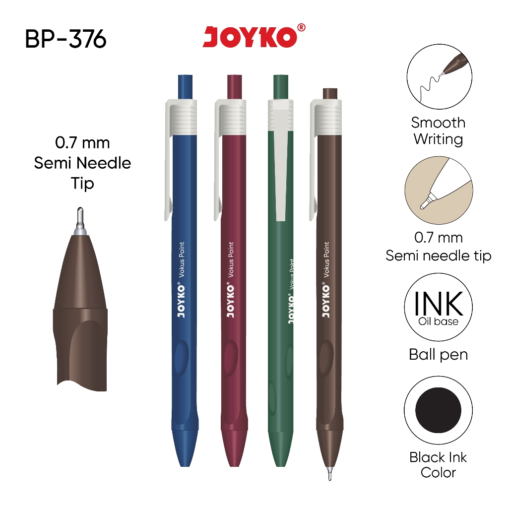 Jual Ball Pen Pulpen Pena Joyko BP-376 Vokus Point 0.7 mm | Shopee Indonesia