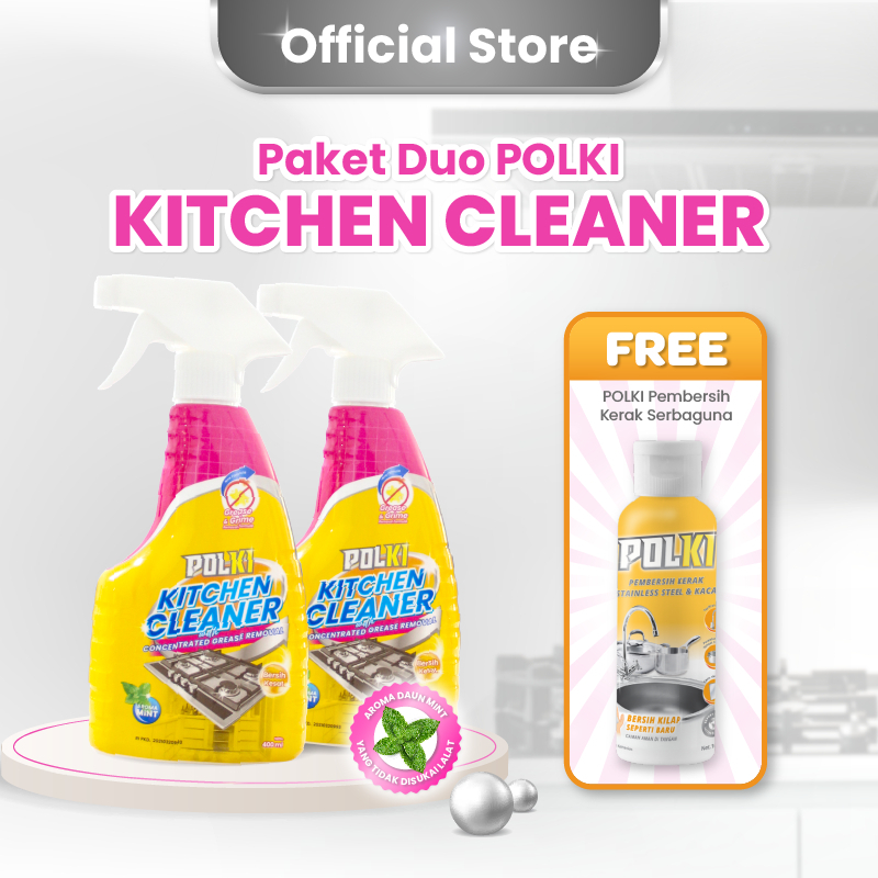 Jual POLKI PAKET DUO KITCHEN CLEANER FREE POLKI PEMBERSIH KERAK ...