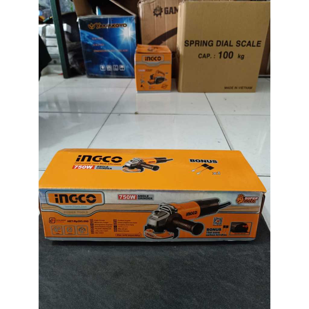 Jual Mesin grinda tangan / Angle grinda 4" 750 watt INGCO | Shopee ...