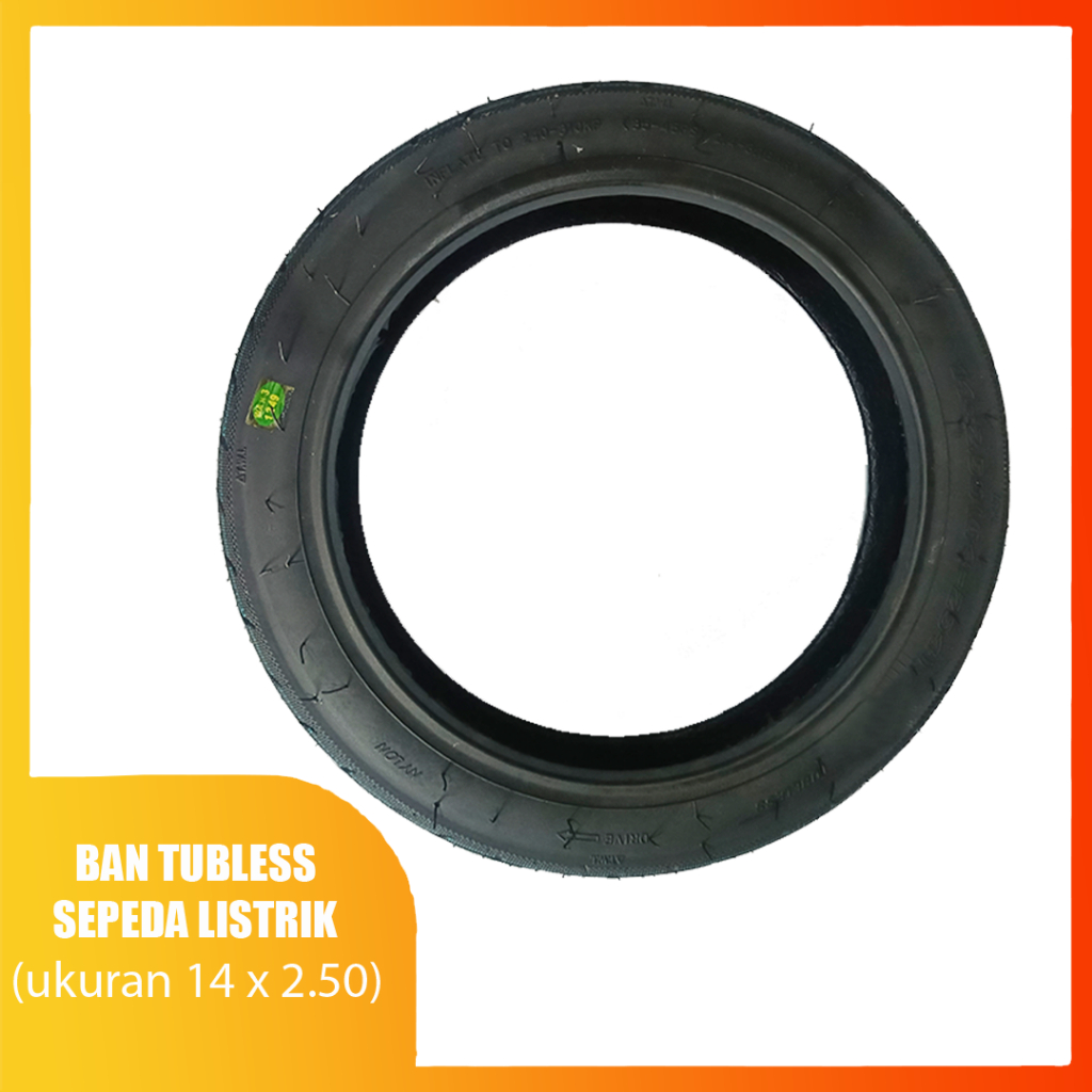 Jual Ban Tubeless Ring 14x2.50 Sepeda Listrik Skuter Listrik Motor ...