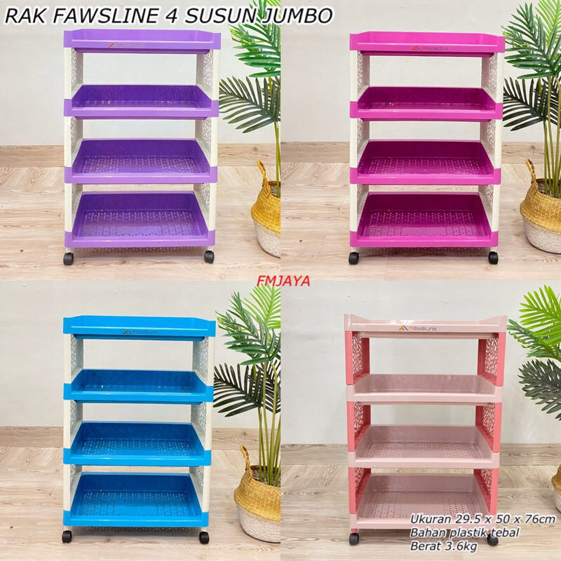 Jual FAWSLINE RAK 4 SUSUN 204B JUMBO || RAK FAWSLINE 4 SUSUN + RODA ...