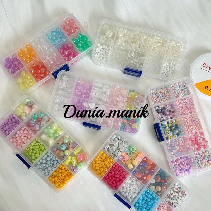 Jual Paket Hemat Meronce Manik Mote Kerajinan Gelang Kalung Edukasi ...