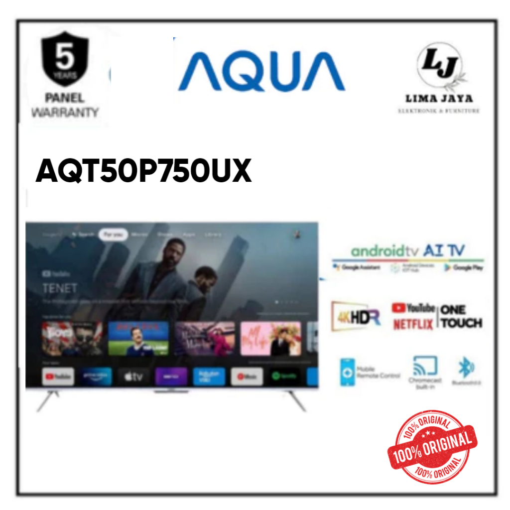 Jual LED TV Aqua AQT50P750UX Android TV Aqua 50 Inch UHD 4K | Shopee ...