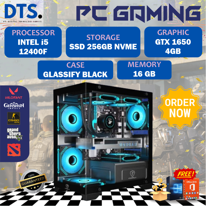 Jual PC Gaming 12th Gen | i5 12400F | GTX 1650 | SSD | 16GB RAM| Render ...