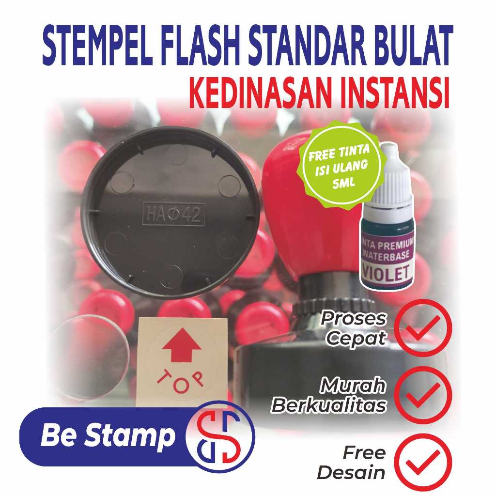 Jual STEMPEL FLASH STANDARD BULAT DINAS/INSTANSI FREE TINTA ISI ULANG ...