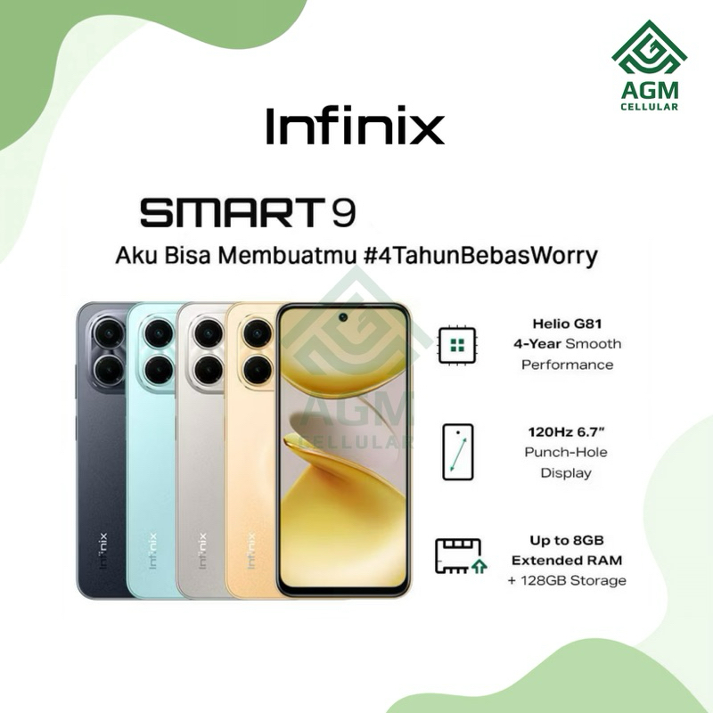 Jual HANDPHONE INFINIX SMART 9 | HD RAM 4GB/128GB | 4GB/64GB (Metallic ...