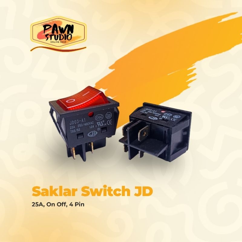 Jual Saklar switch / rocker switch on off 4p 4pin 4 pin besar + Lampu ...