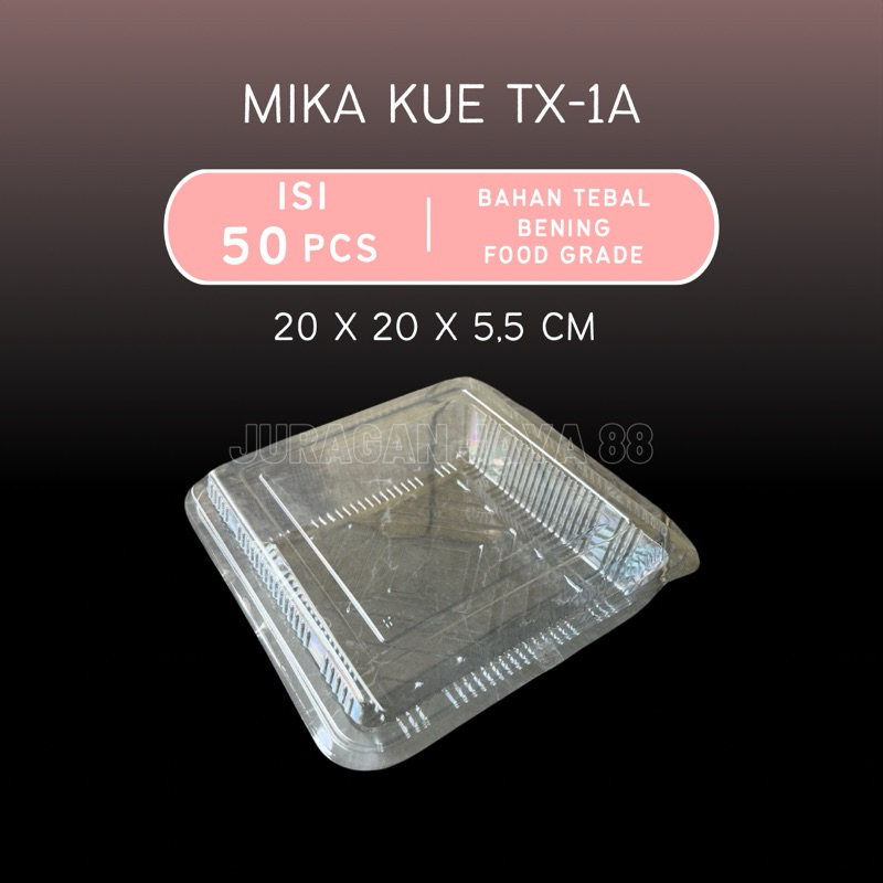 Jual (50 PCS) Mika Plastik TX 1A Kemasan Kue Ukuran 20x20 | Box Kotak ...