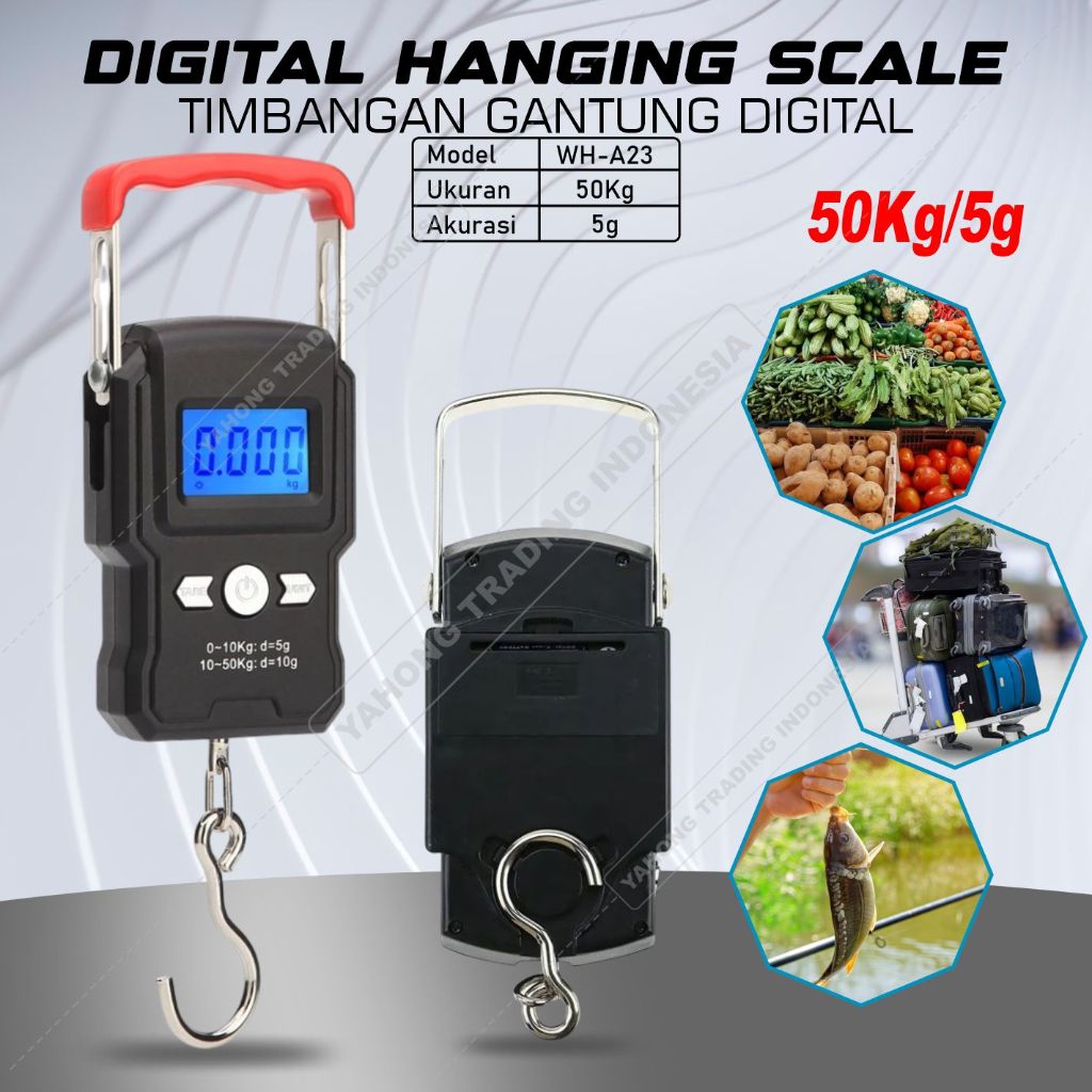 Jual Timbangan Gantung Digital WH-A23 50kg Buah Sayur Hewan Sembako Beras YHG | Shopee Indonesia