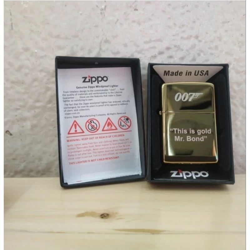 Jual Korek Api Zippo Mewah Logo James Bond ( Request Logo) Free Grafir ...