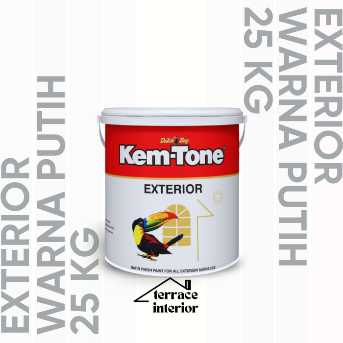 Jual Cat Tembok Kemtone Exterior Warna Putih 25 Kg | Shopee Indonesia