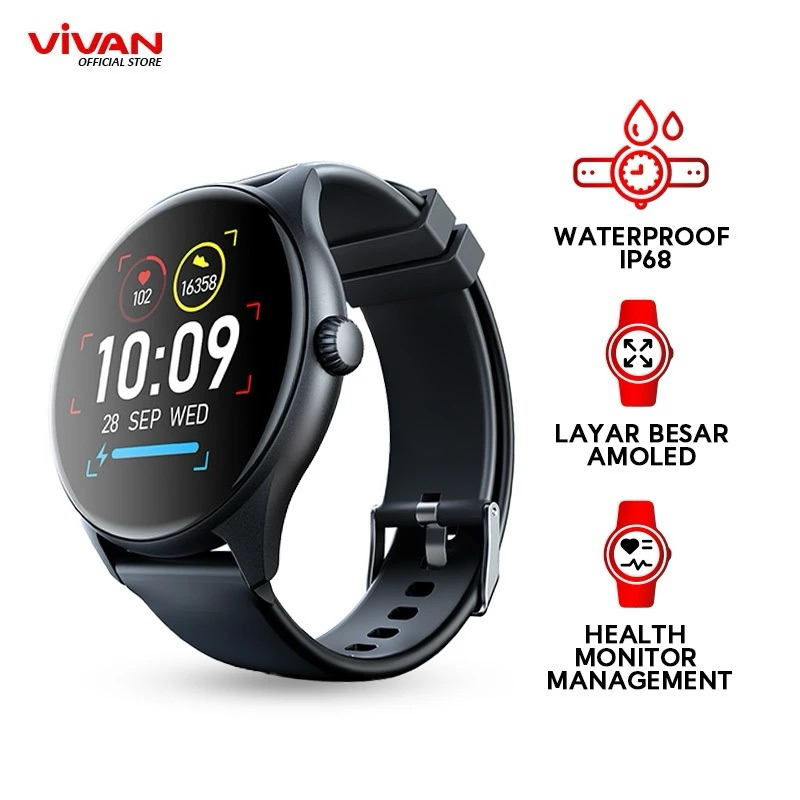 Jual VIVAN VWY27 Smartwatch AMOLED Display Bluetooth 5.3 Call ...