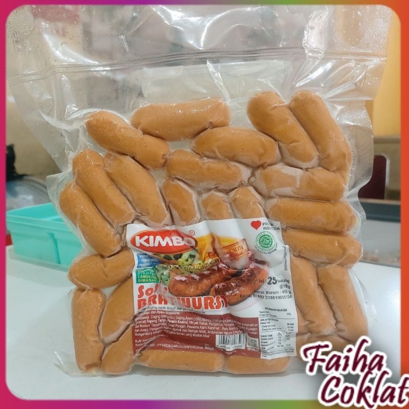 Jual Sosis Kimbo Cocktail Bratwurst isi 25pcs Frozen Food Faiha Coklat ...