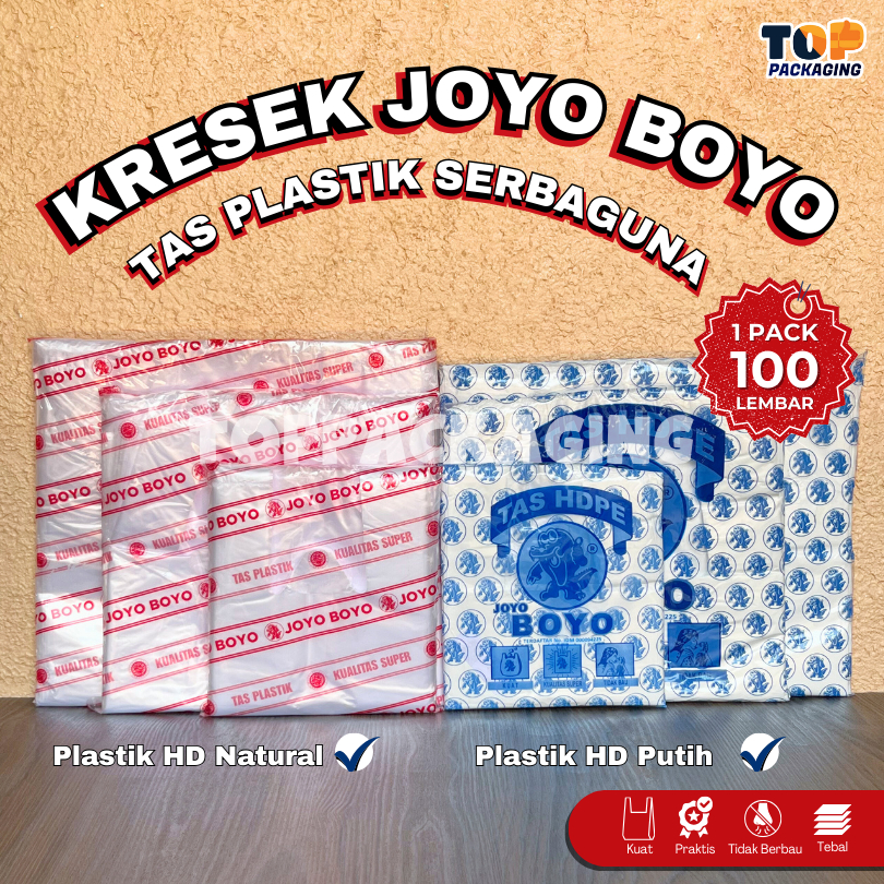 Jual Kantong Kresek Putih Dop Natural Bening Dop Joyo Boyo 15, 24, 28 ...