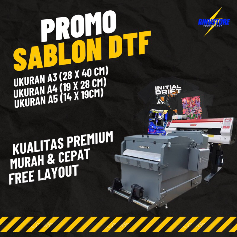 Jual Cetak Sablon Setrika DTF CUSTOM | PAKET LENGKAP | FREE STIKER ...
