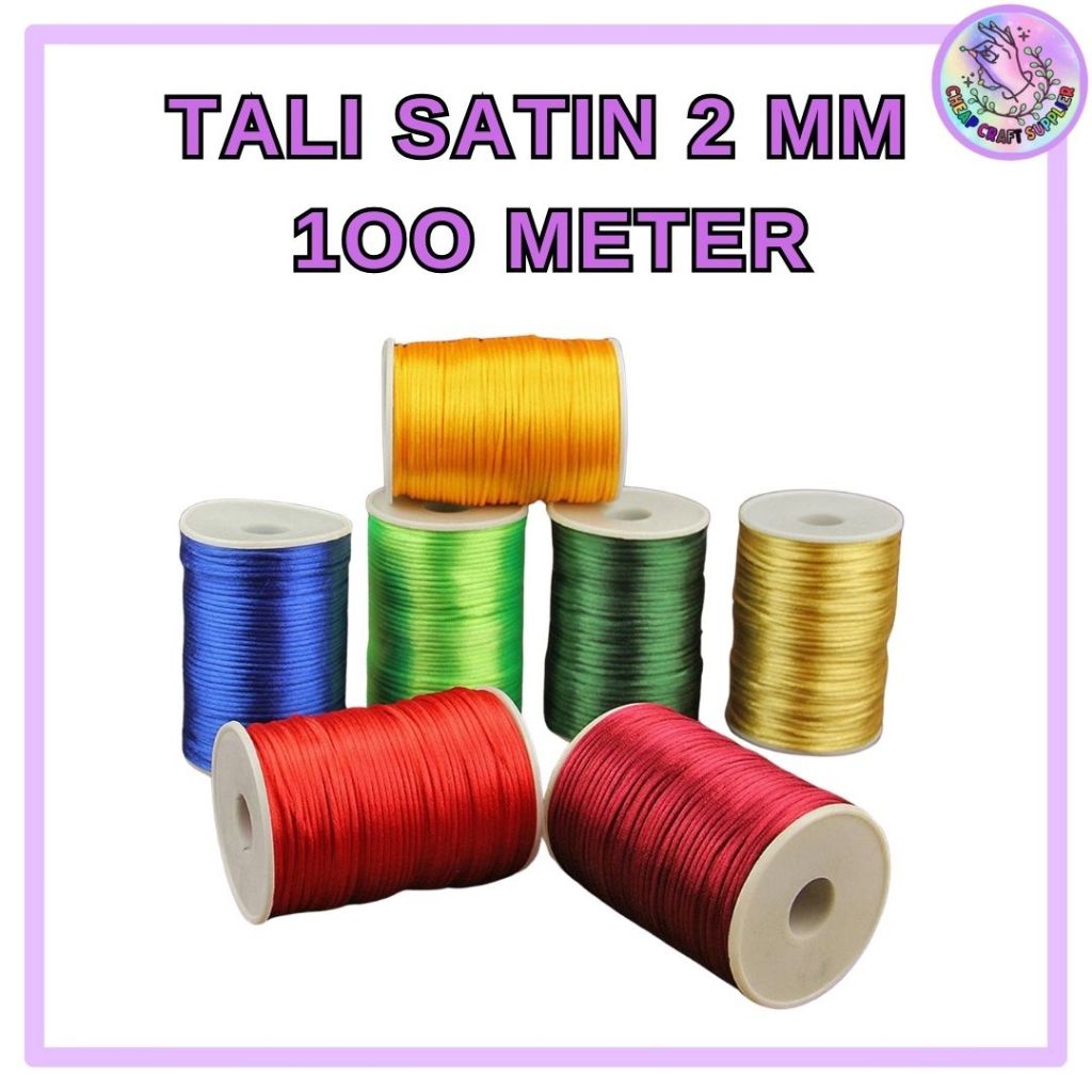 Jual Tali Satin Cina Tali Rrt 2 mm = 100 meter | Shopee Indonesia
