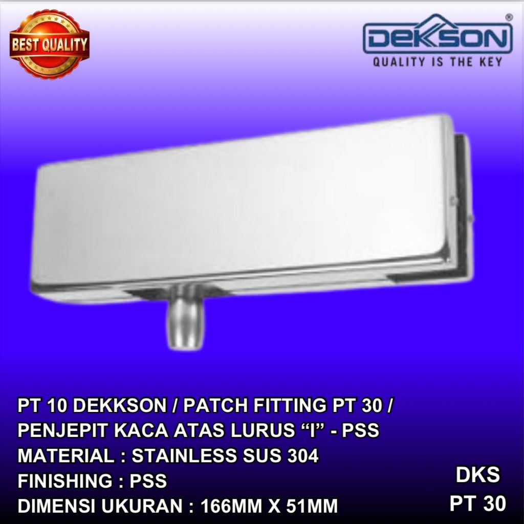 Jual Patch Fitting Dekkson PT 30 Stainless Steel / Penjepit Pintu Kaca ...