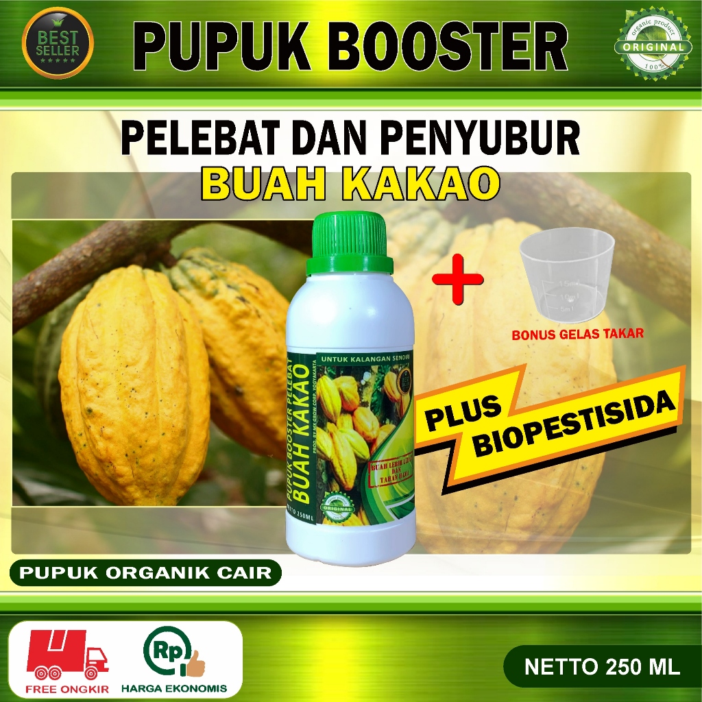 Jual Pupuk Organik Cair Pelebat Penyubur KAKAO 250 ml / Booster KAKAO / Pupuk Rabuk BUAH KAKAO ...