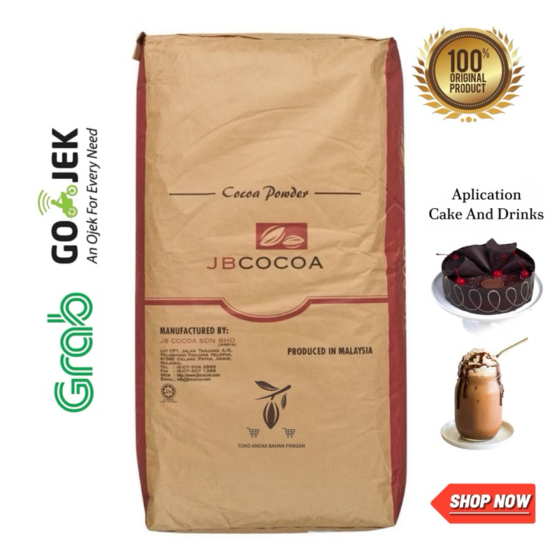 Jual Cokelat Bubuk JB COCOA POWDER JB 200/JB 350/JB 800 Kemasan Sak 25 ...