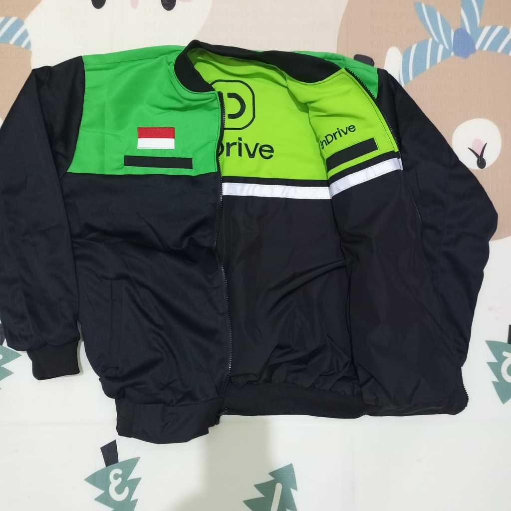 Jual JAKET BUNGLON GRAB DAN INDRIVE SETENGAHNYA HITAM WATERPROOF REAL ...
