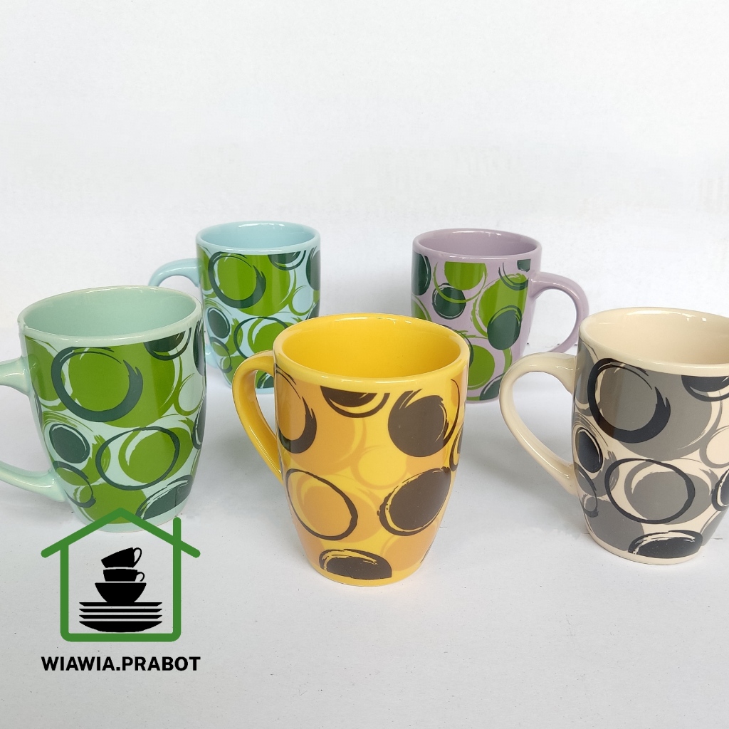 Jual Mug keramik corel polka pastel queen mary gelas tahan panas gelas ...
