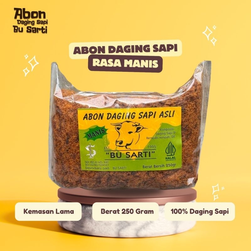 Jual [PACKAGING LAMA] - Abon Sapi Bu Sarti - Manis/Original 250gr ...