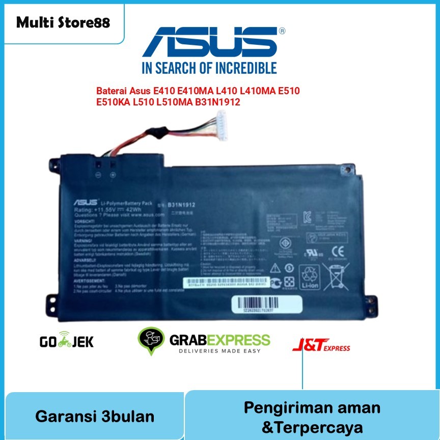 Jual Baterai Asus E410 E410MA L410 L410MA E510 E510KA L510 L510MA B31N1912 | Shopee Indonesia