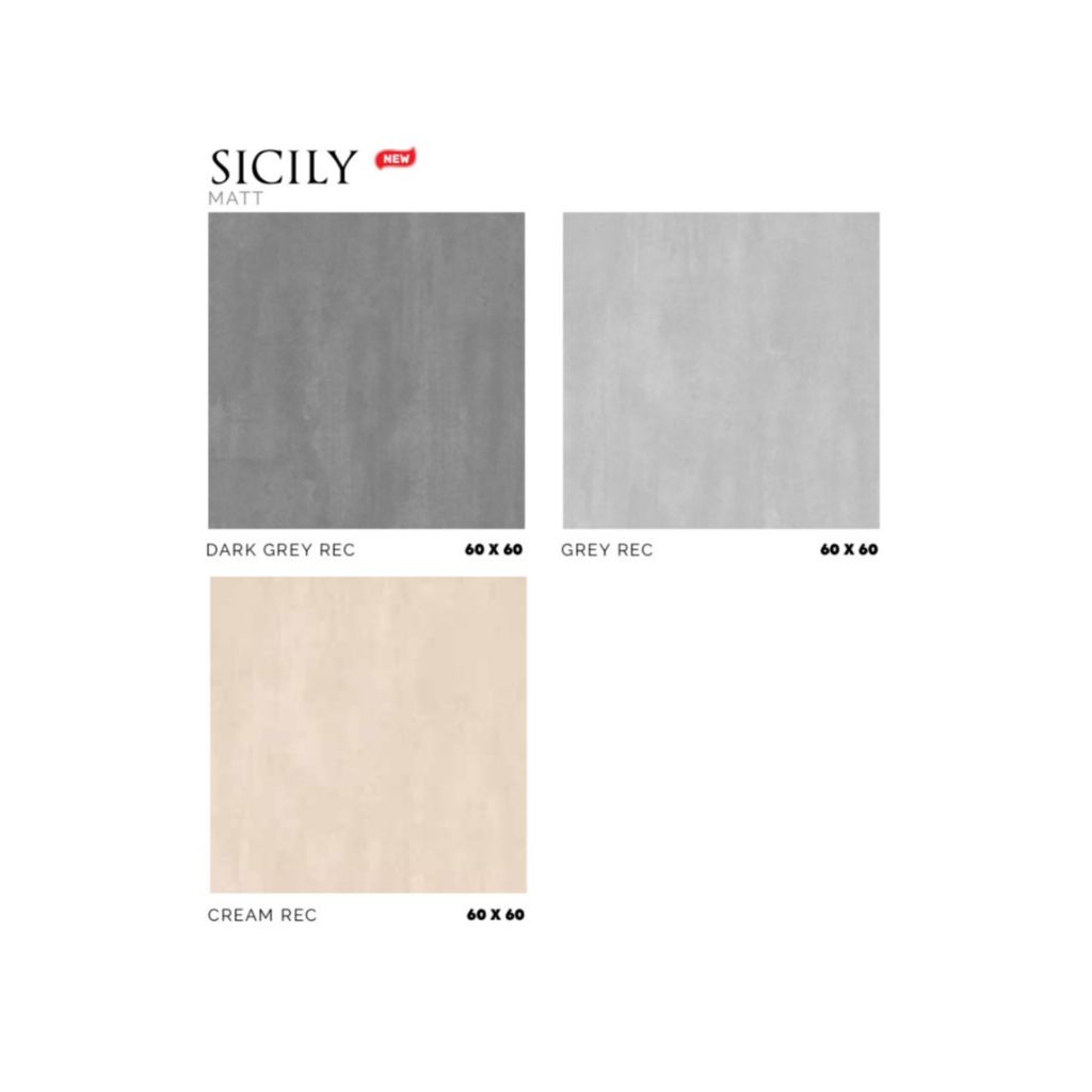 Jual PLATINUM CERAMICS RECTIFIED FLOOR TILE SICILY MATT DARK GREY, GREY ...