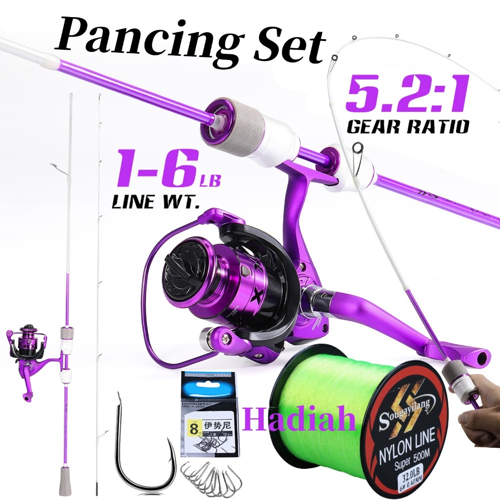 Jual Sougayilang Joran Pancing Set serat karbon ungu 2 bagian1.8m M dan ML Power Carbon Max Drag ...